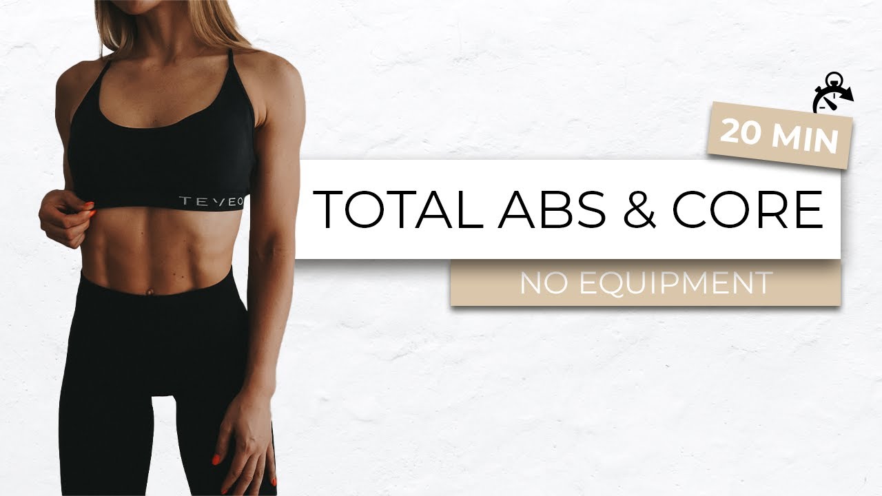 20 MIN TOTAL ABS & CORE - at home - no equipment - no repeat - medium ...