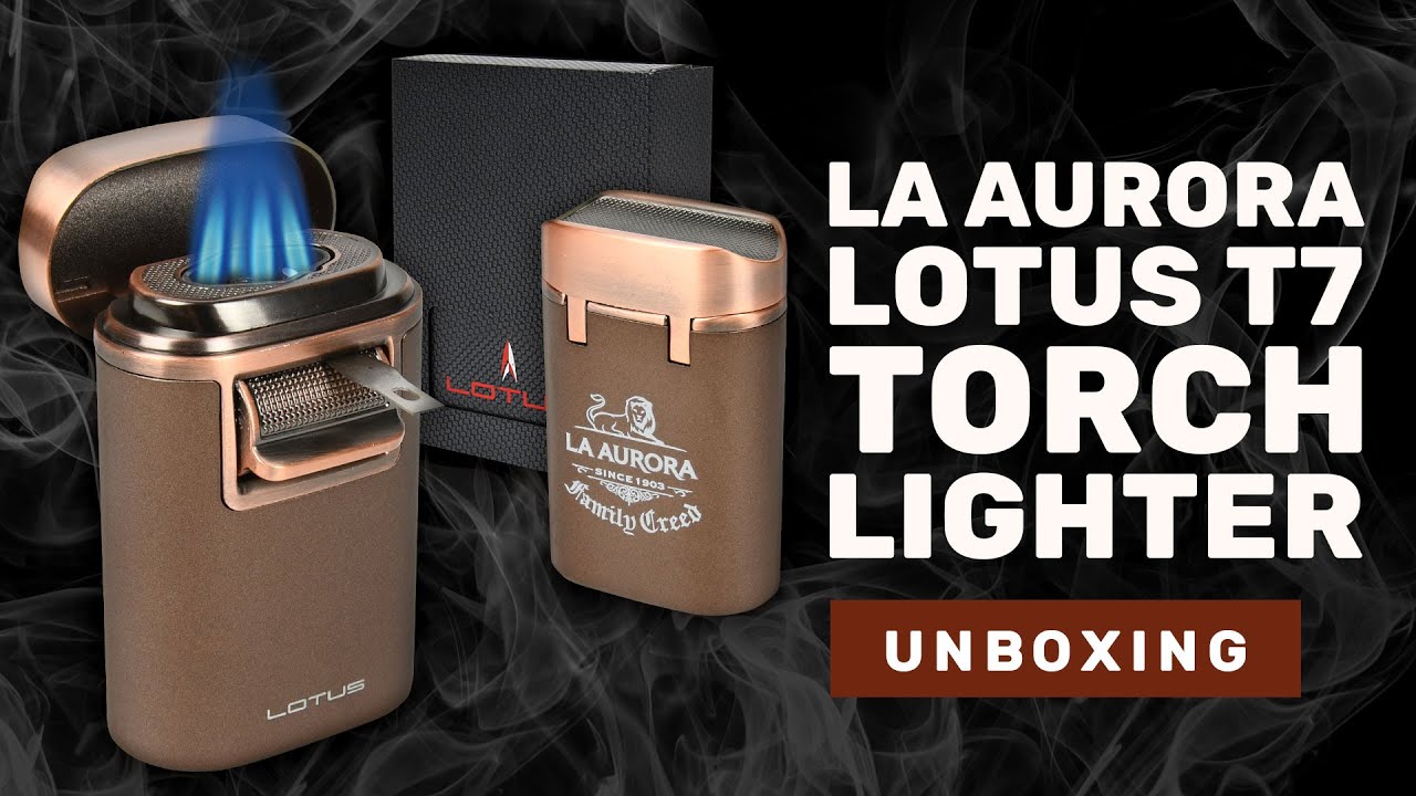 🔥 Unboxing the La Aurora Lotus T7 Quad-Flame Torch Lighter – Copper ...