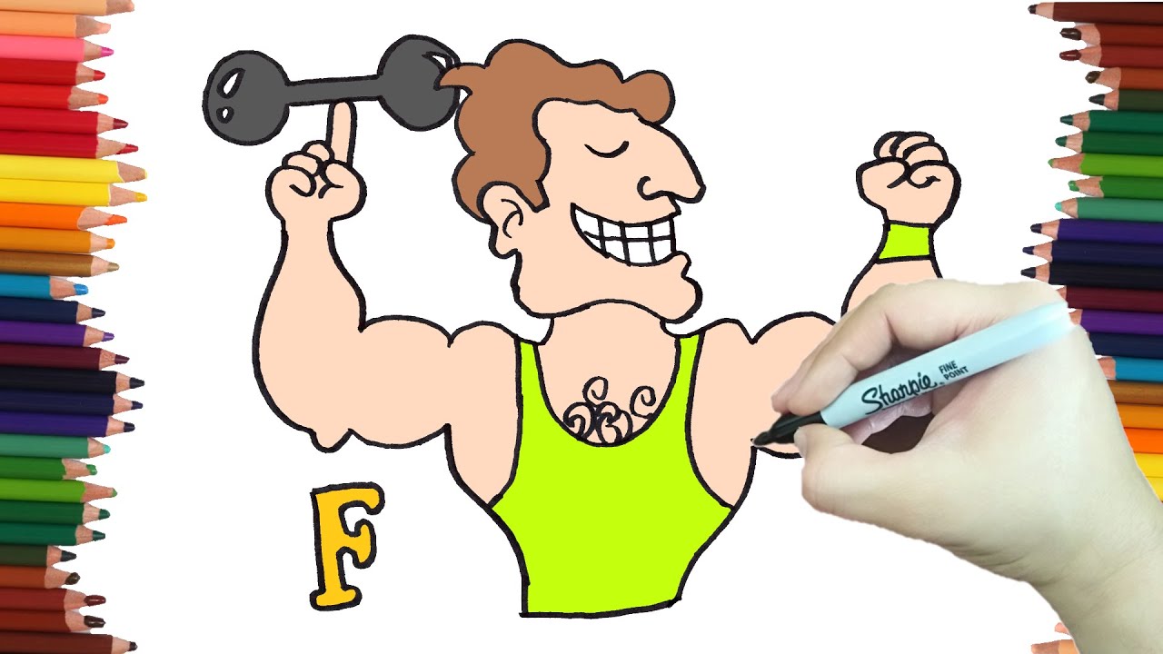 How to draw easily AN STRONG PERSON step by step - YouTube