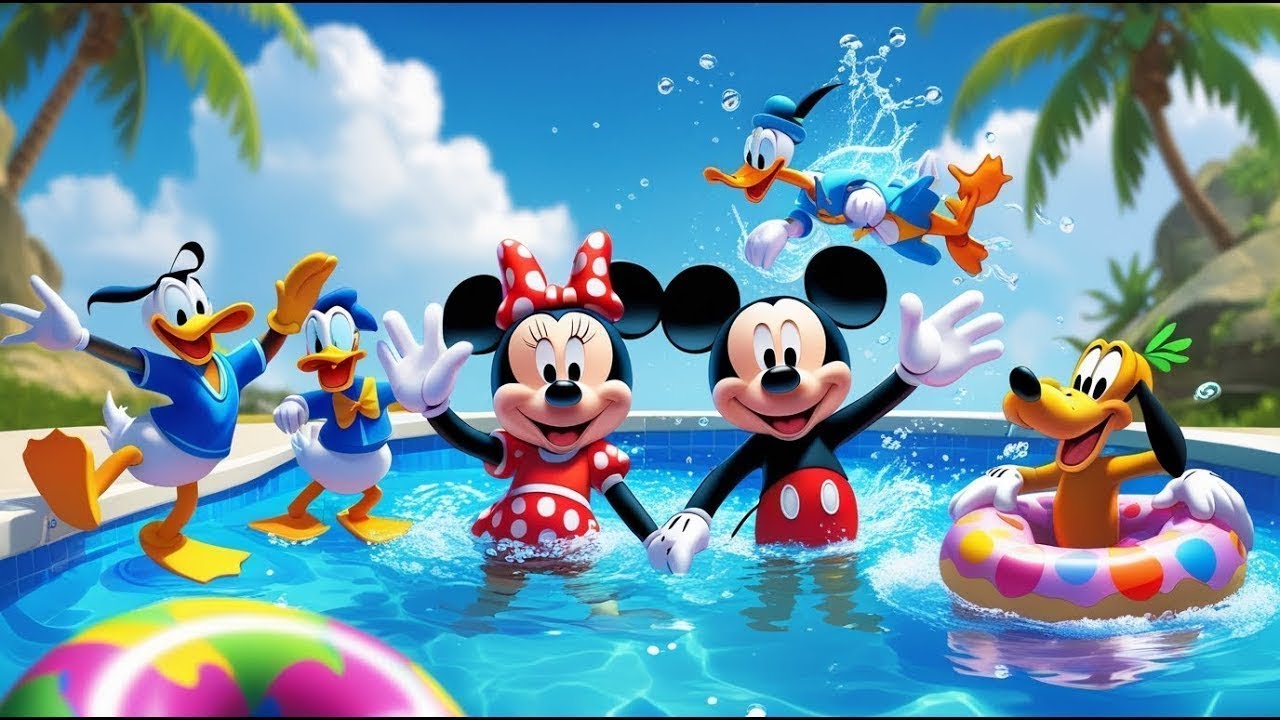Mickey Minnie at the Swimming Pool 🏖️ 1 Hour Kids Cartoon Adventure ...