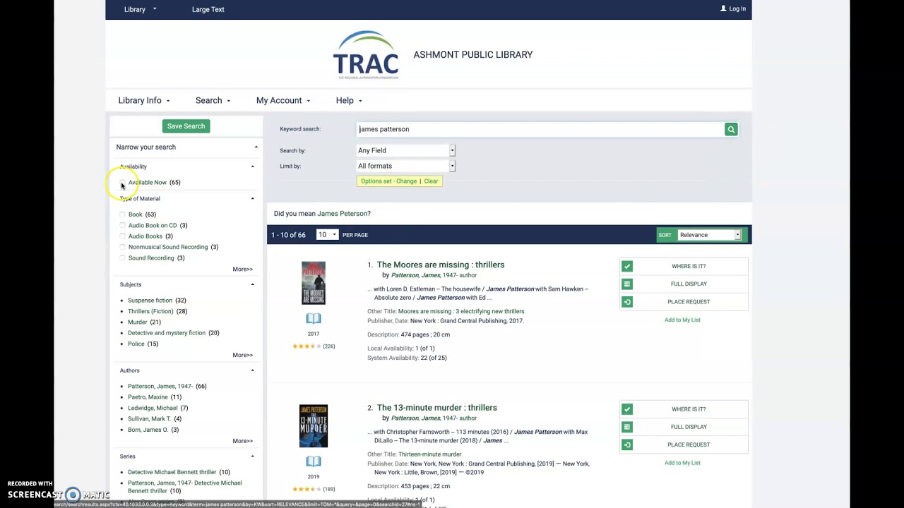 Available Now at Specific Library - YouTube