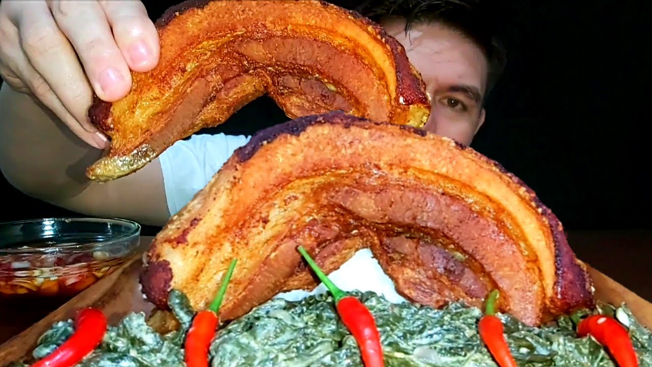 CRISPY PORK BELLY | LECHON KAWALI | SPICY LAING | MUKBANG ASMR | REAL ...