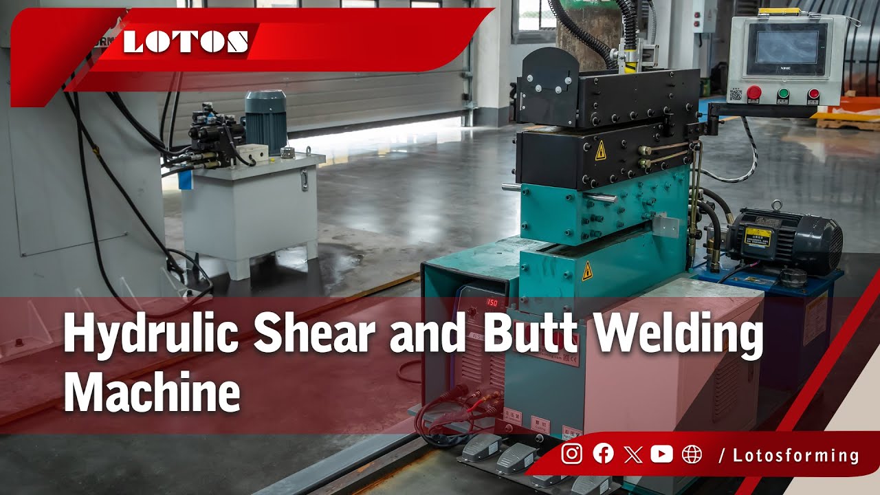 Hydraulic shear and butt Welding for solar channel Line | Automatic ...