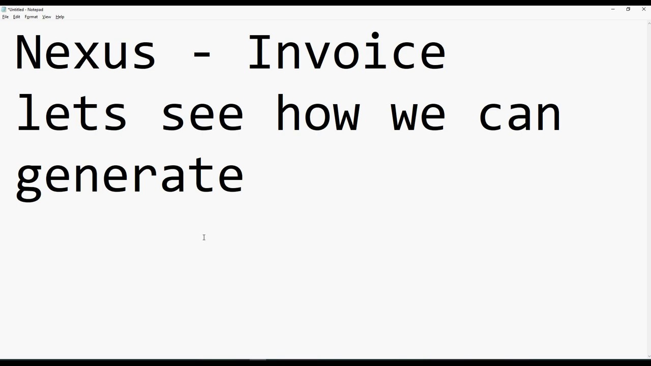 Nexus - invoice generation preliminary functionality page - YouTube