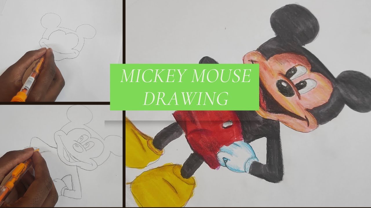 👩‍🎨😍Drawing about Mickey Mouse is an animated cartoon character - YouTube