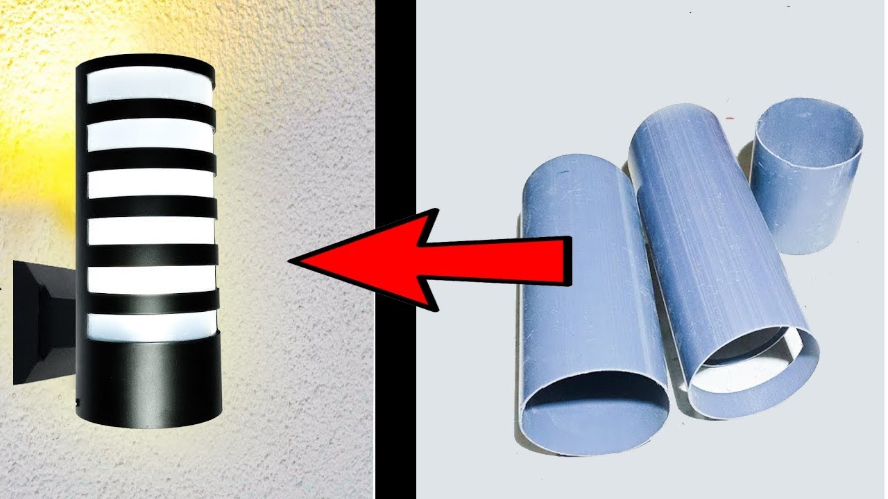making Wall lamp from PVC pipe : wall lamp making at home - YouTube