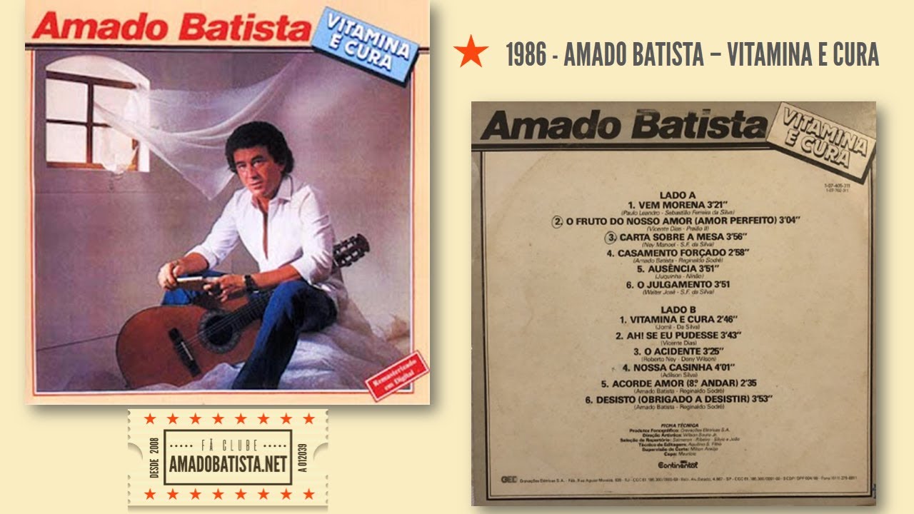 1986 | Amado Batista - Vitamina e cura - YouTube