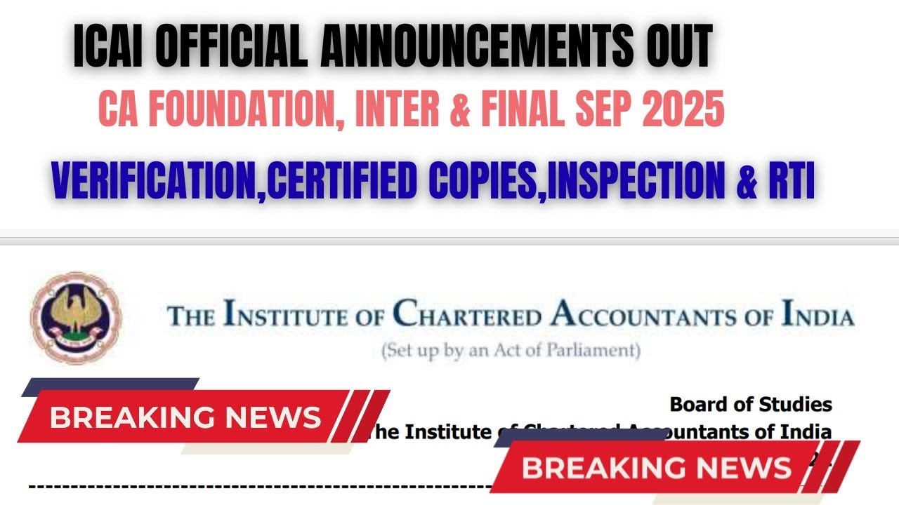 ICAI Verification,Certified Copies,Inspection & RTI Official ...