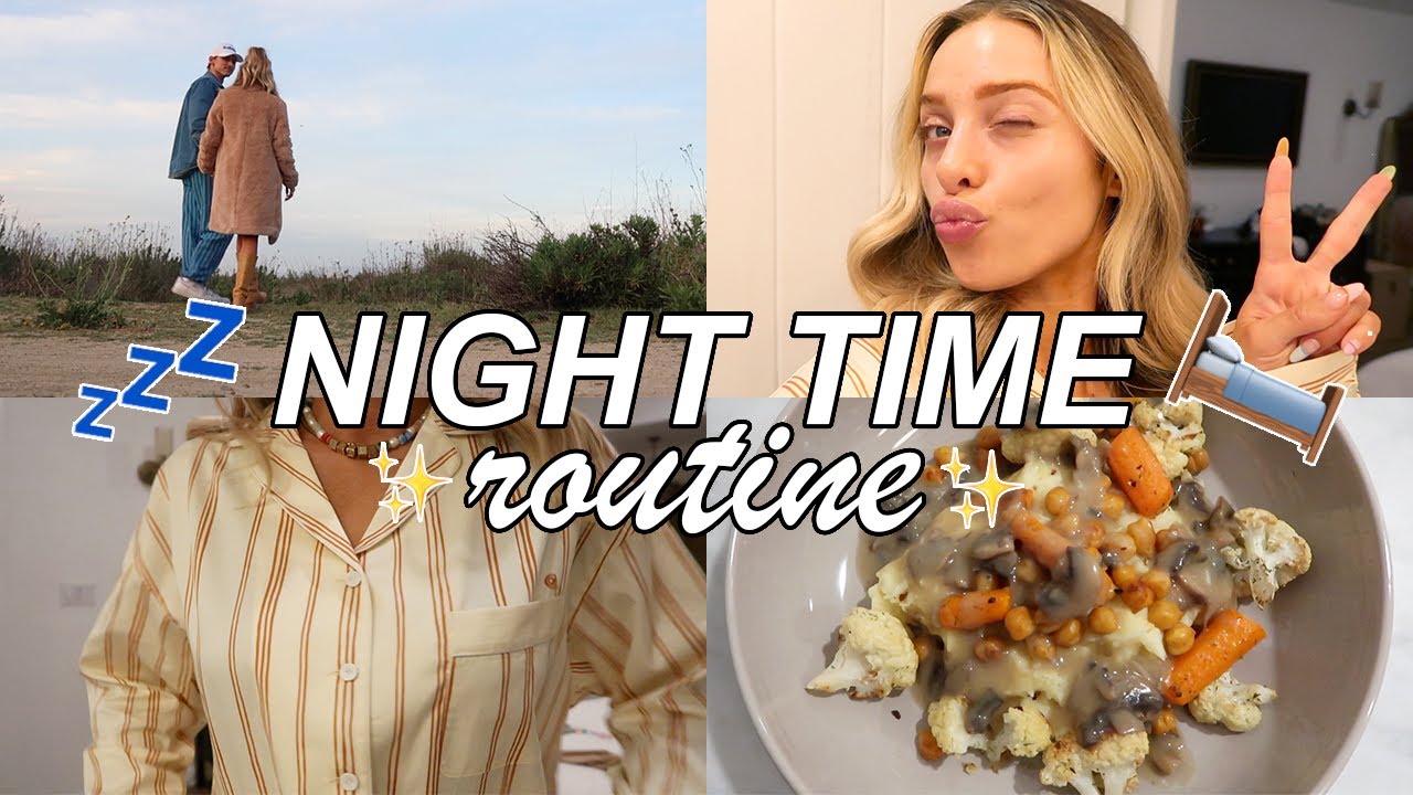 my realistic night time routine | skincare, productivity, dinner - YouTube