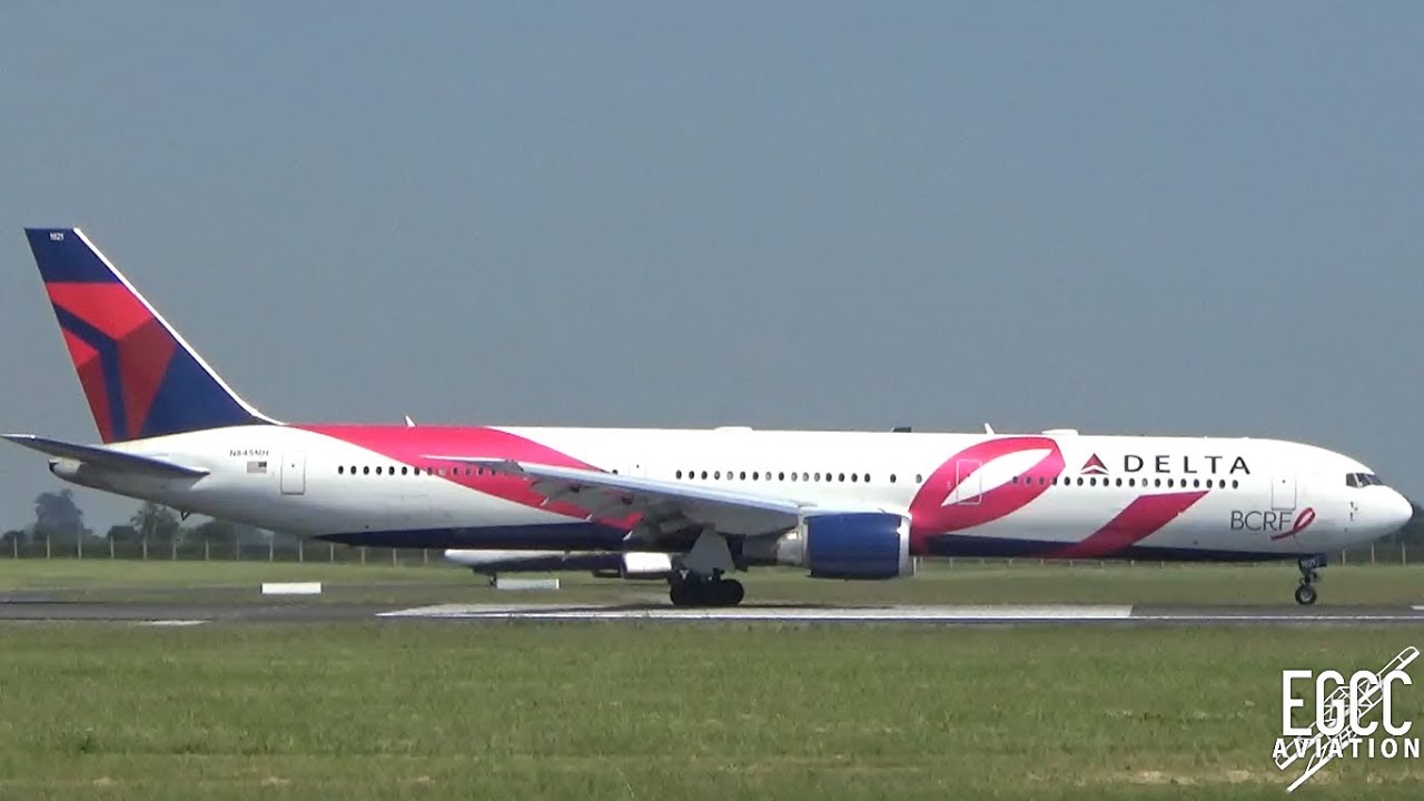 Delta Airlines 767-400 BCRF Livery Landing and Take Off at Dublin ...