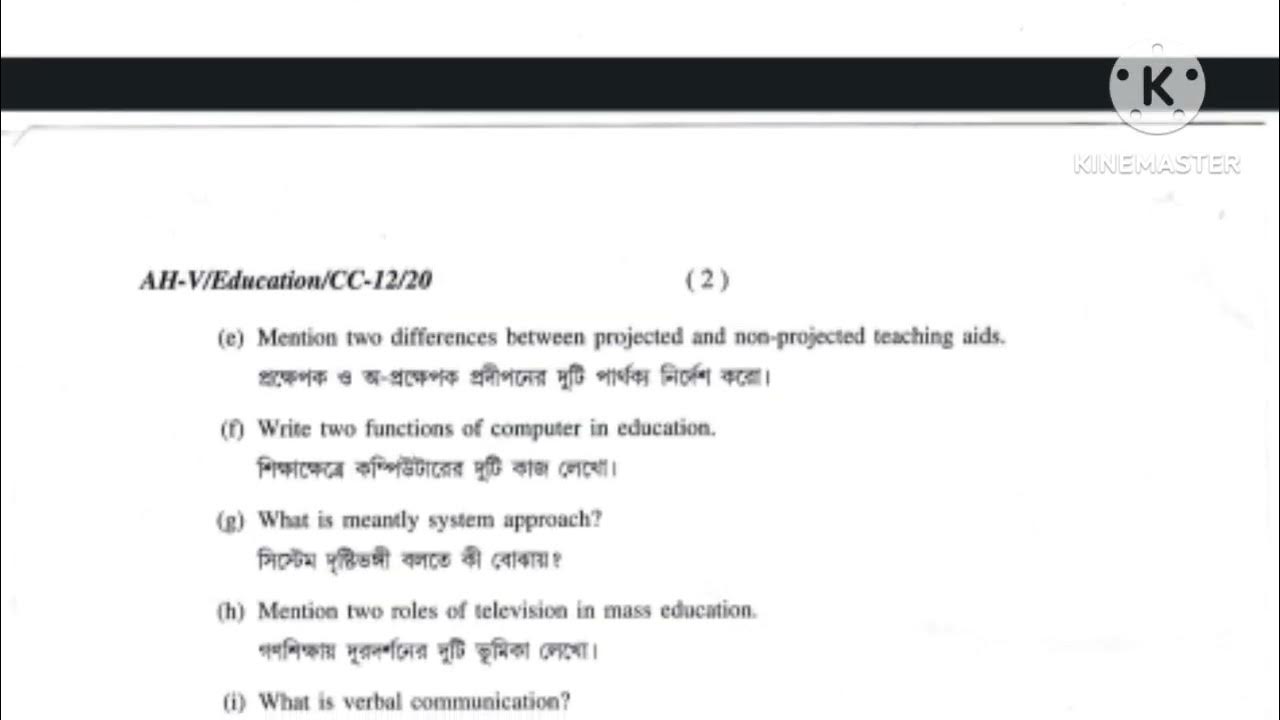 B.A 5th Sem Education Honours Question paper-2019//PAPER-CC-12 - YouTube