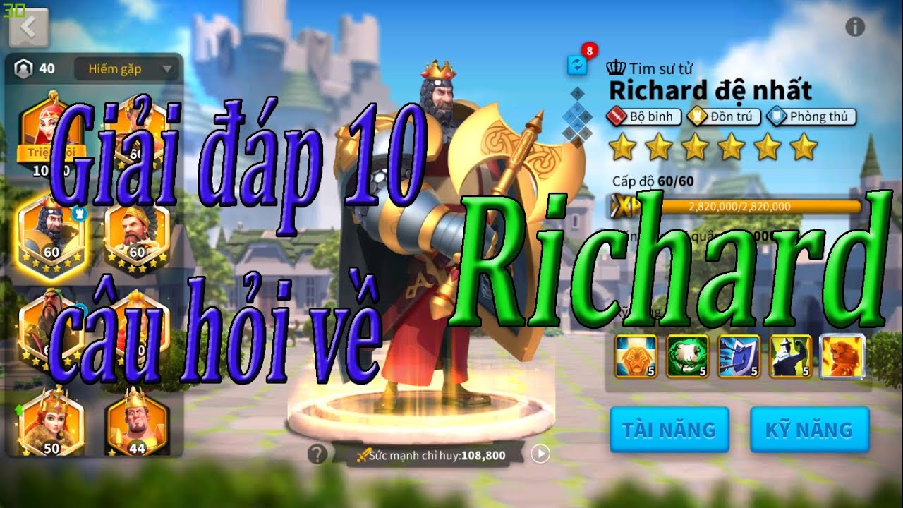 Top 10 câu hỏi liên quan đến Richard | Rise of Kingdoms - YouTube