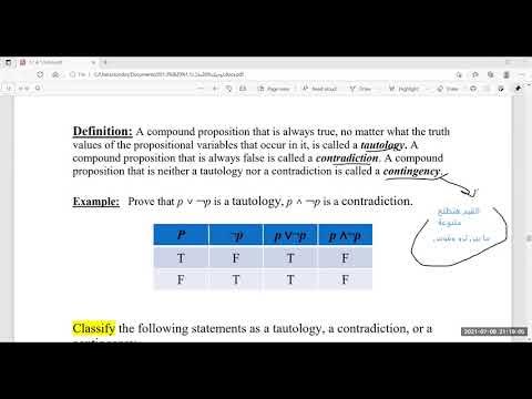 propositions part 3 tautology, contradiction, and contingency - YouTube