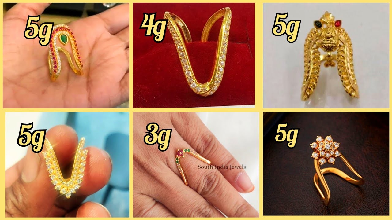 Trendy gold Kalyanam ring designs with weight and price|gold vanki ...