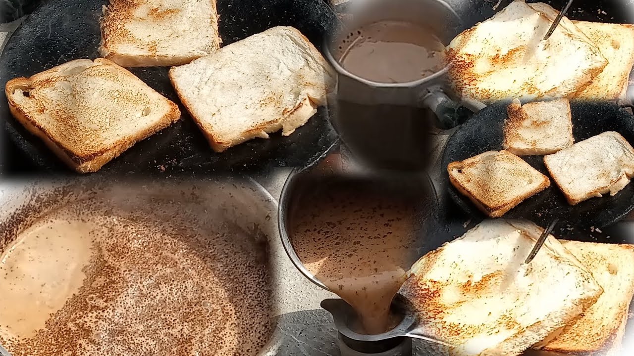 DOUBLE ROTI OR CHAI☕Making A Chai Or Double Roti In Village Life ...