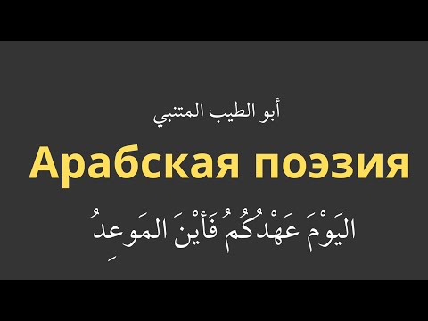 Арабская поэзия, разбор стихов. Арабский язык