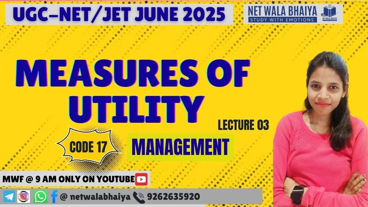 Measures of Utility| UGC NET Management | Total, Marginal & Cardinal Utility Explained| - YouTube