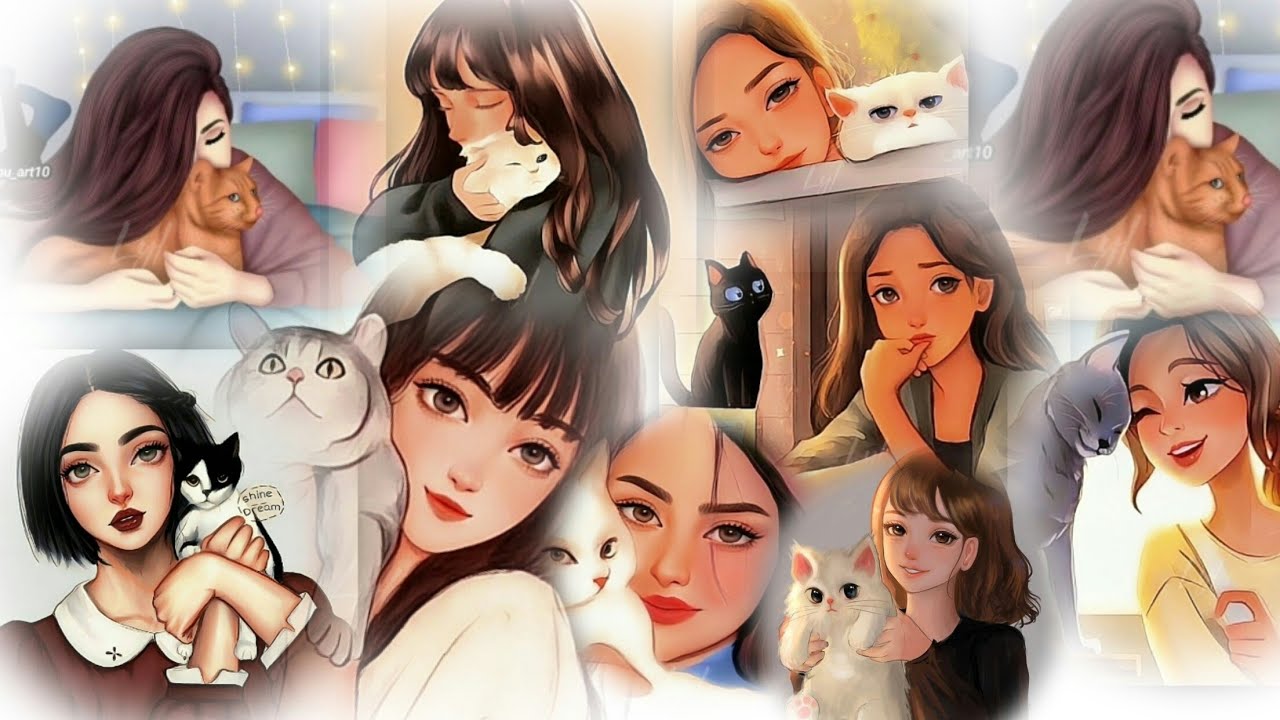 Girls Whatsapp Dpz with Cat | Cute Girl with Cats Whatsapp Dpz | Cats ...