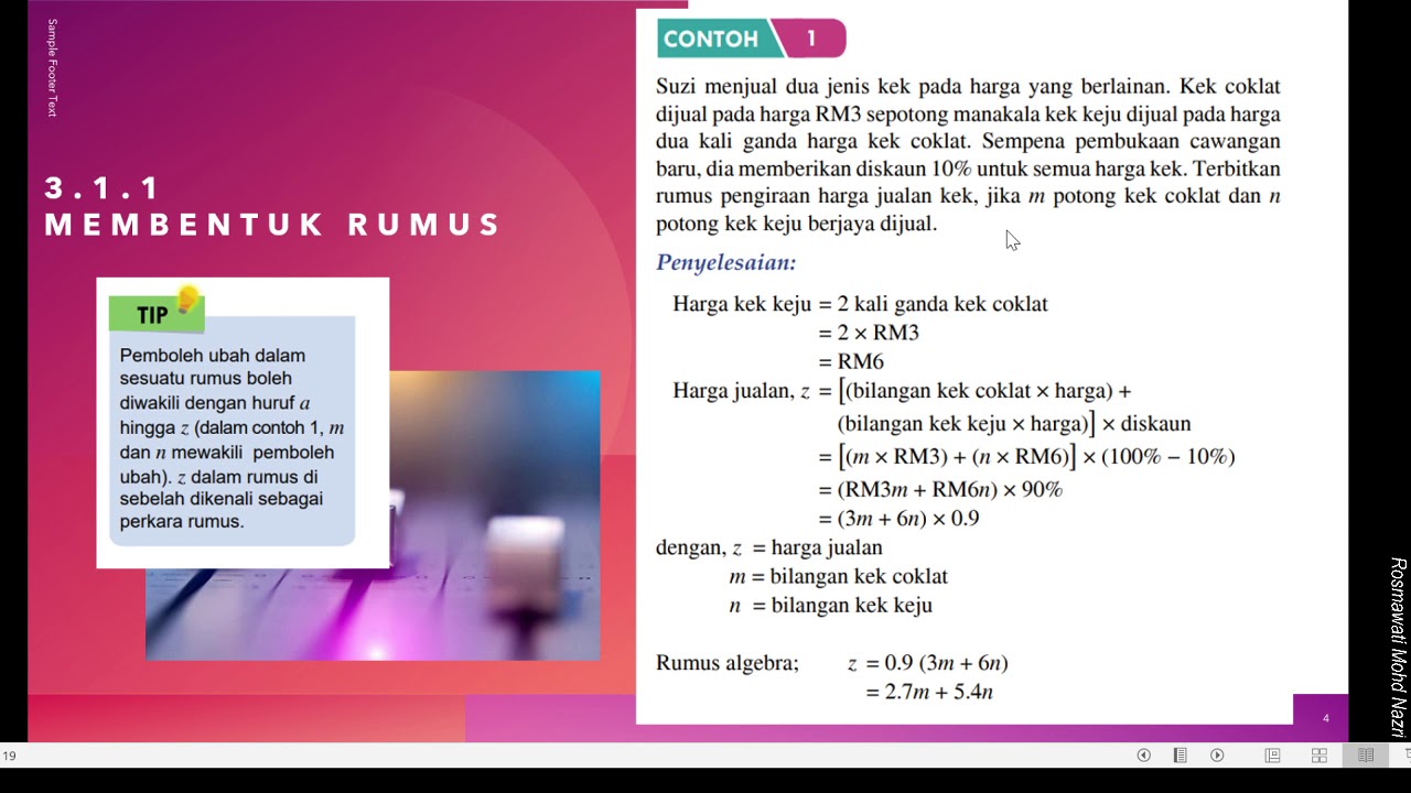 3.1 Rumus Algebra / Algebraic Formulae - YouTube