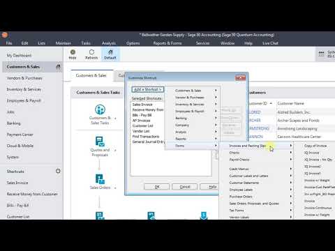 Customizing the Shortcut List in Sage 50 US Edition - YouTube