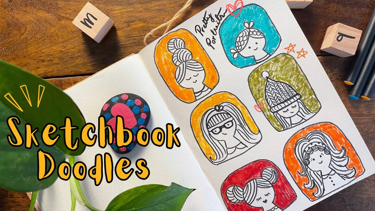 How to doodle simple portraits | Cute facial expression doodles - YouTube