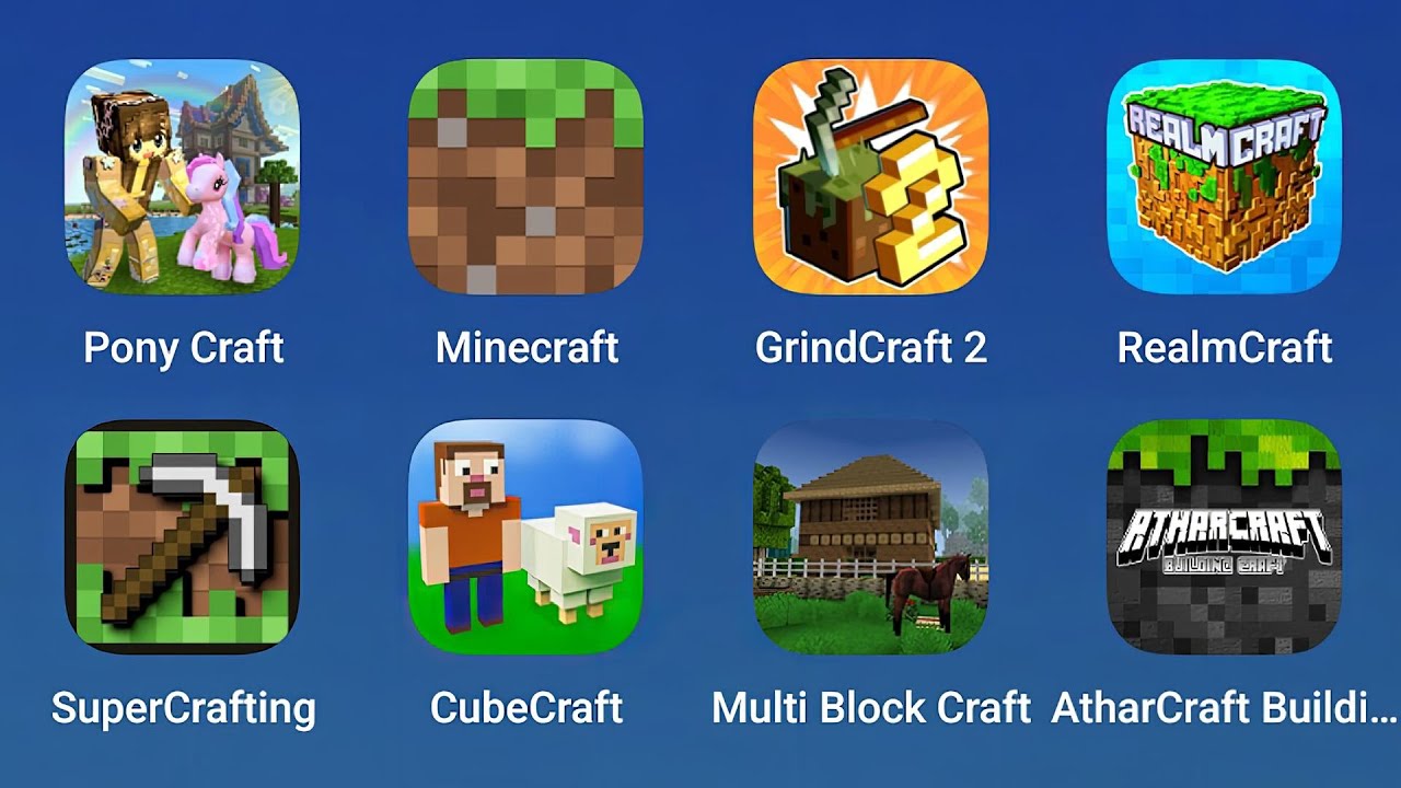 Pony Craft, Minecraft, GrindCraft 2, RealmCraft, SuperCrafting, Cube ...