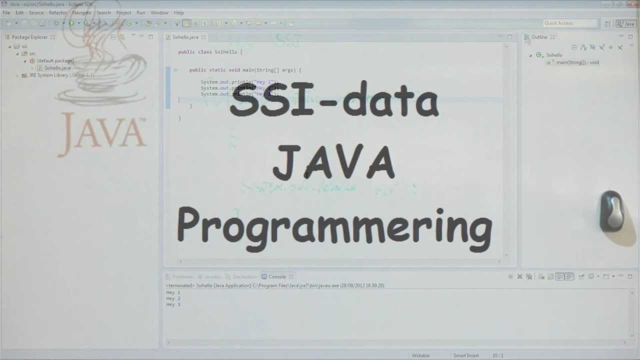 Java Programmering Lektion 1 "Hello SSI" - YouTube