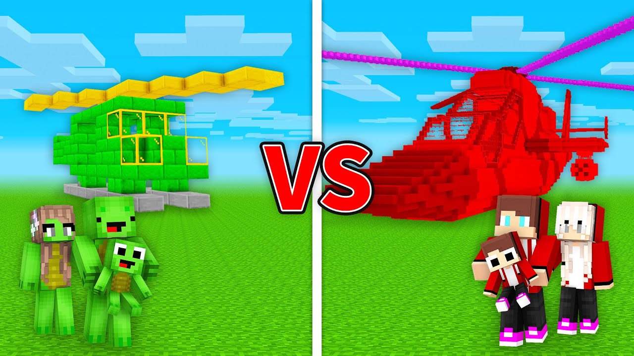 Mikey Family vs JJ Family HELICOPTER Survival Battle in Minecraft ...