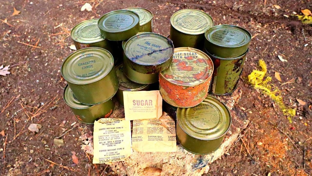 EATING 45 YEAR OLD C-RATION HAM & EGGS! I TRY POUND CAKE & PEANUT ...