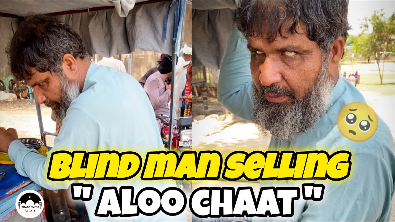 A poor blind man selling aloo chat🙁🙁#helpinghands #poorpeople # ...
