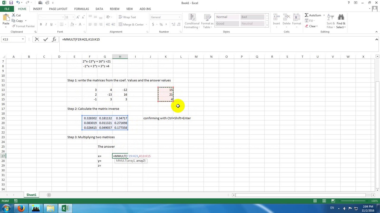 Solving Equation For 3 Or More Variables Using Matrix In Excel YouTube solving-equation-for-3-or-more-variables-using-matrix-in-excel-youtube