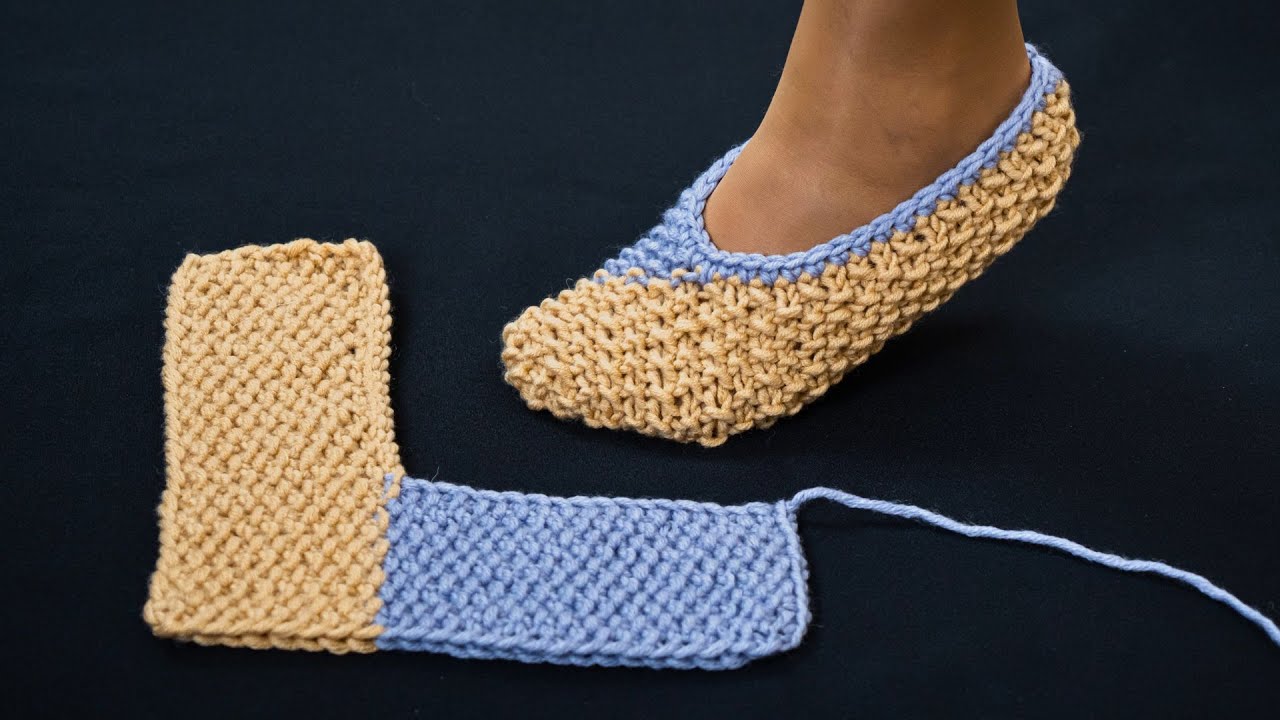 Easy knitting slipper - tutorial for beginners! Miarti🧶 - YouTube