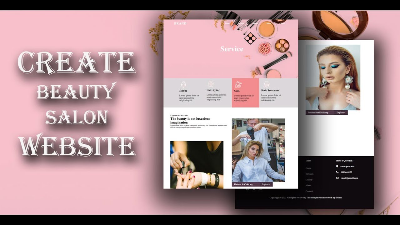 How to create a Beauty salon website using HTML and CSS | Services Page ...