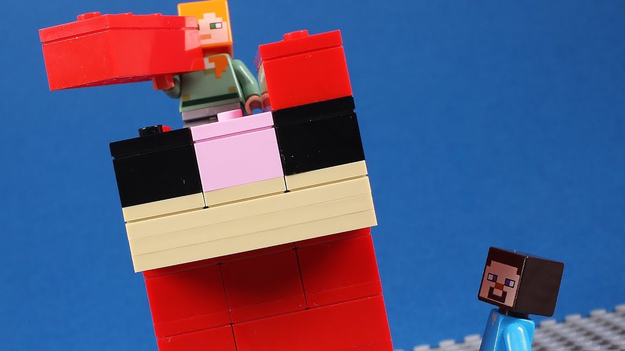 Lego Minecraft Steve and Alex Brick Building Big Sheep And Parrot - YouTube