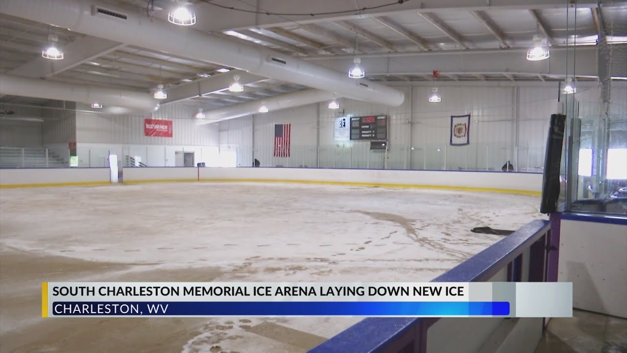 South Charleston Memorial Ice Arena reservices, levels ice rink - YouTube