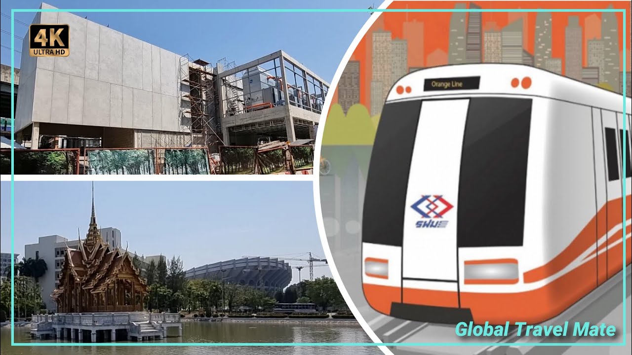 Orange Line MRT Update Ramkhamhaeng University Station Bangkok - YouTube