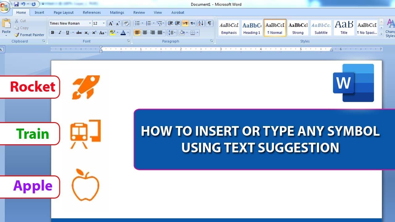 How to Insert or Type “Any Symbol” using text suggestion in MS Word ...