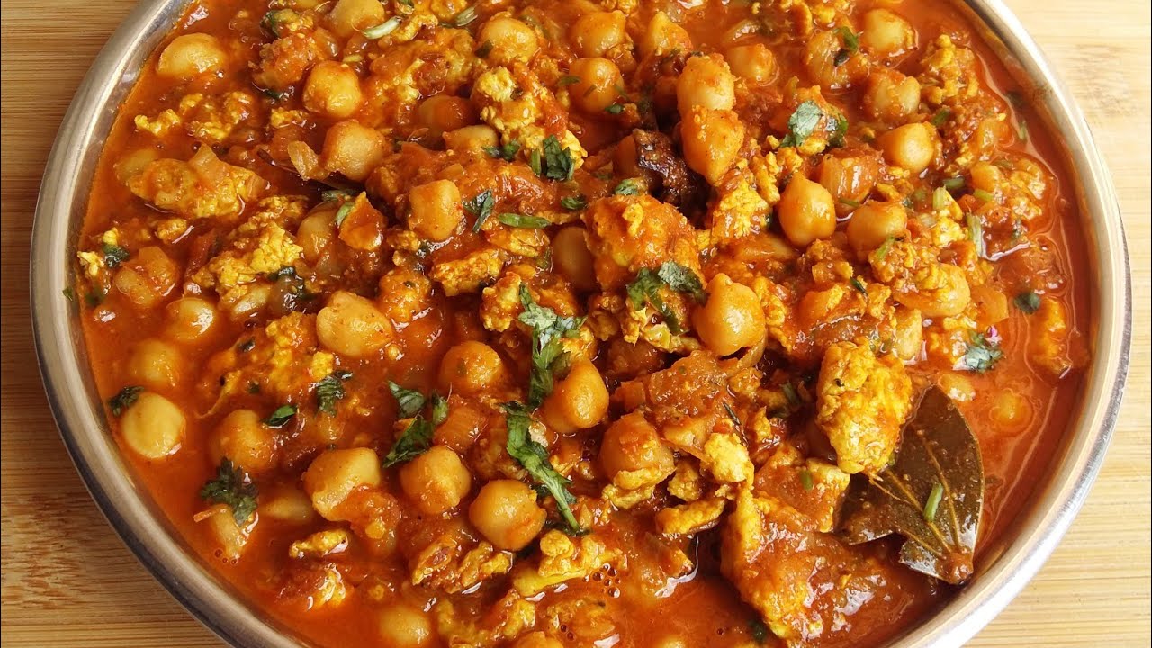 Chole Egg Bhurji Curry | Chole Masala Curry | Chole Egg Curry | Egg ...