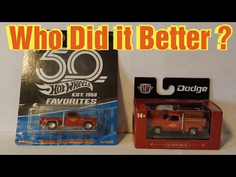 M2 Machines & Hot Wheels 78 Dodge Lil Red Express comparison - YouTube