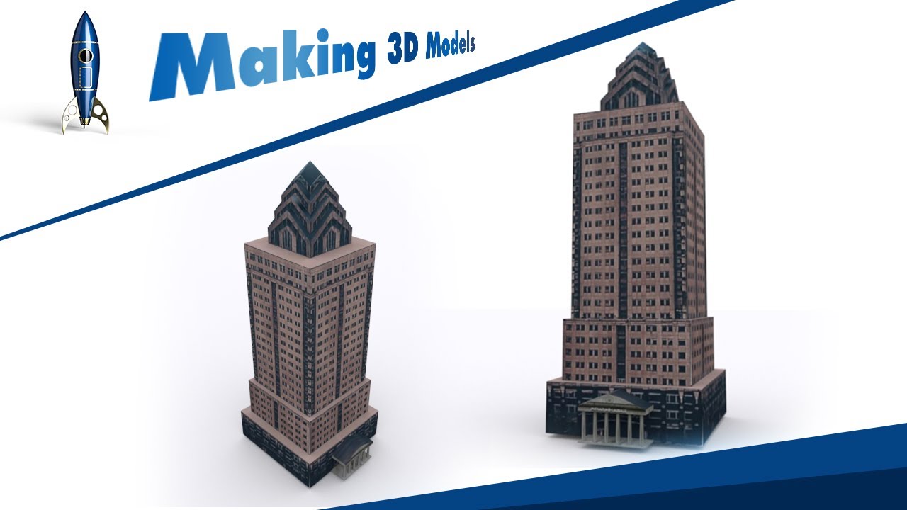 How to make Low Poly 3d Model of Menara Saidah Saidah Tower - YouTube