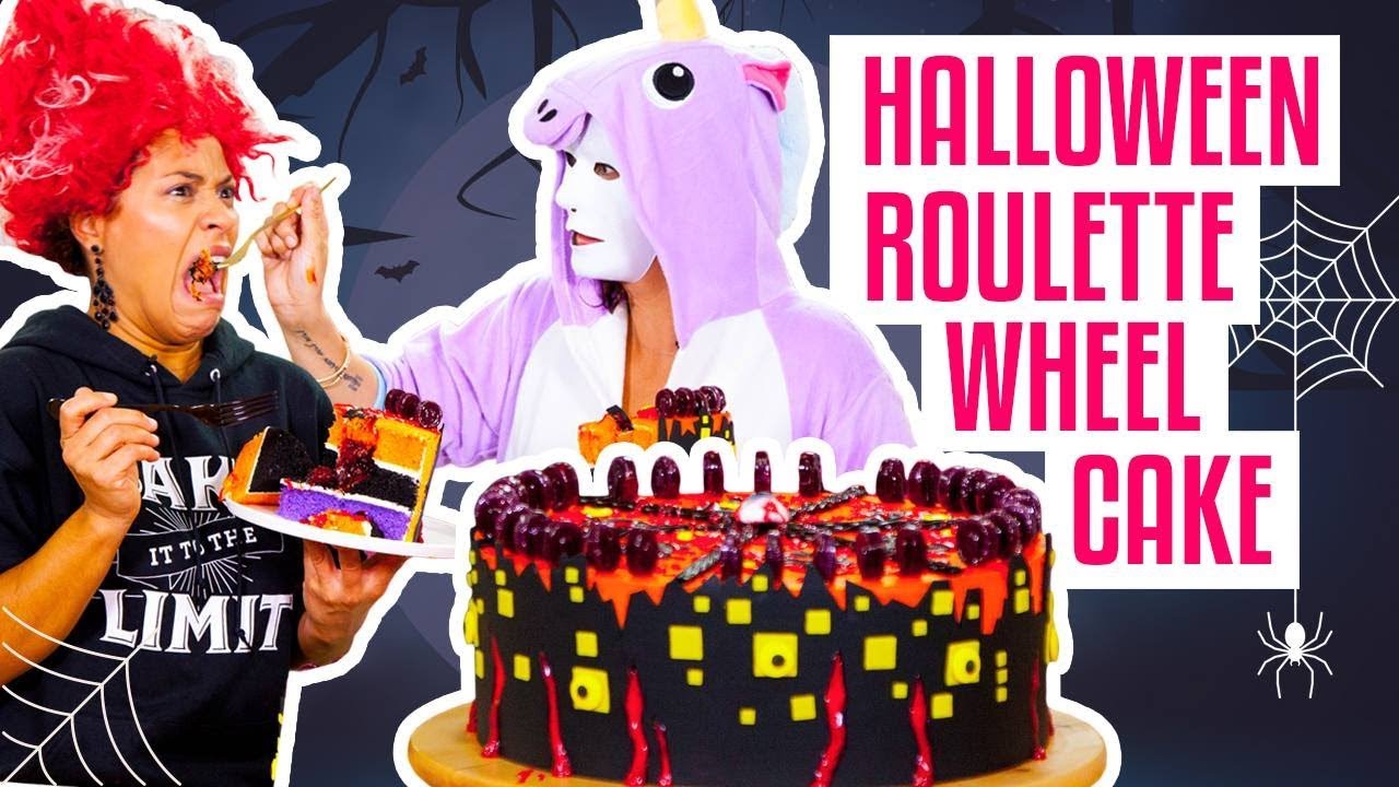 How To Make A GROSS-Tacular Surprise Inside HALLOWEEN ROULETTE CAKE How ...