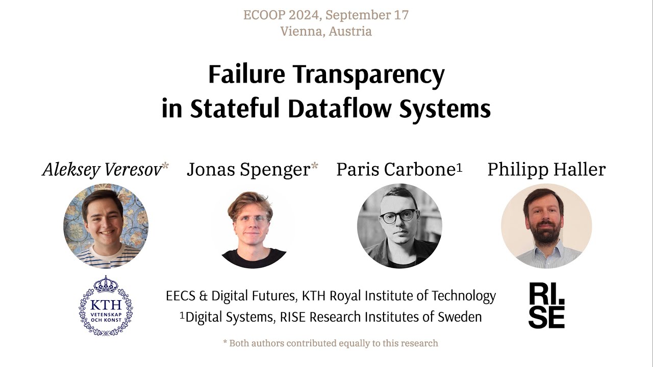 Failure Transparency in Stateful Dataflow Systems | ECOOP 2024 - YouTube