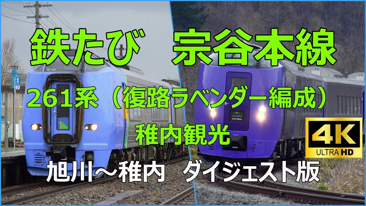 【特急宗谷 復路ラベンダー編成 稚内観光】261系特急宗谷 宗谷岬 ノシャップ岬 氷雪の門 北防波堤ドーム【Limited Express ...