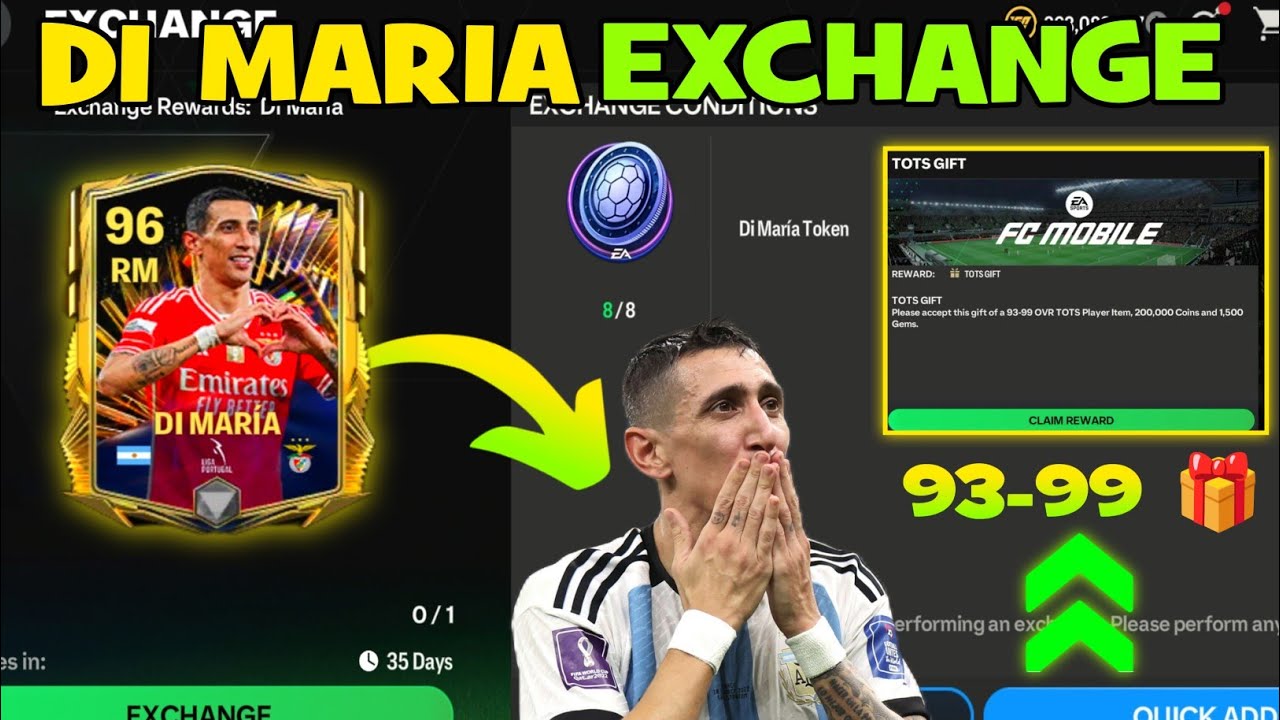 HOW TO GET 8 DI MARIA 96 OVR TOKENS COMPLETE EXCHANGES REAL MADRID ...