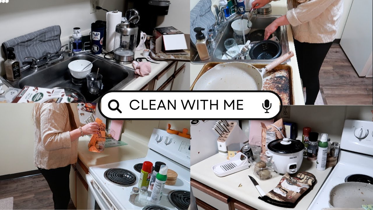 Small Kitchen, Big Mess! Clean with Me! - YouTube