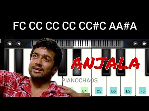 Anjala Song Piano Cover with notes | Ava Enna Song | Vaaranam Aayiram ...