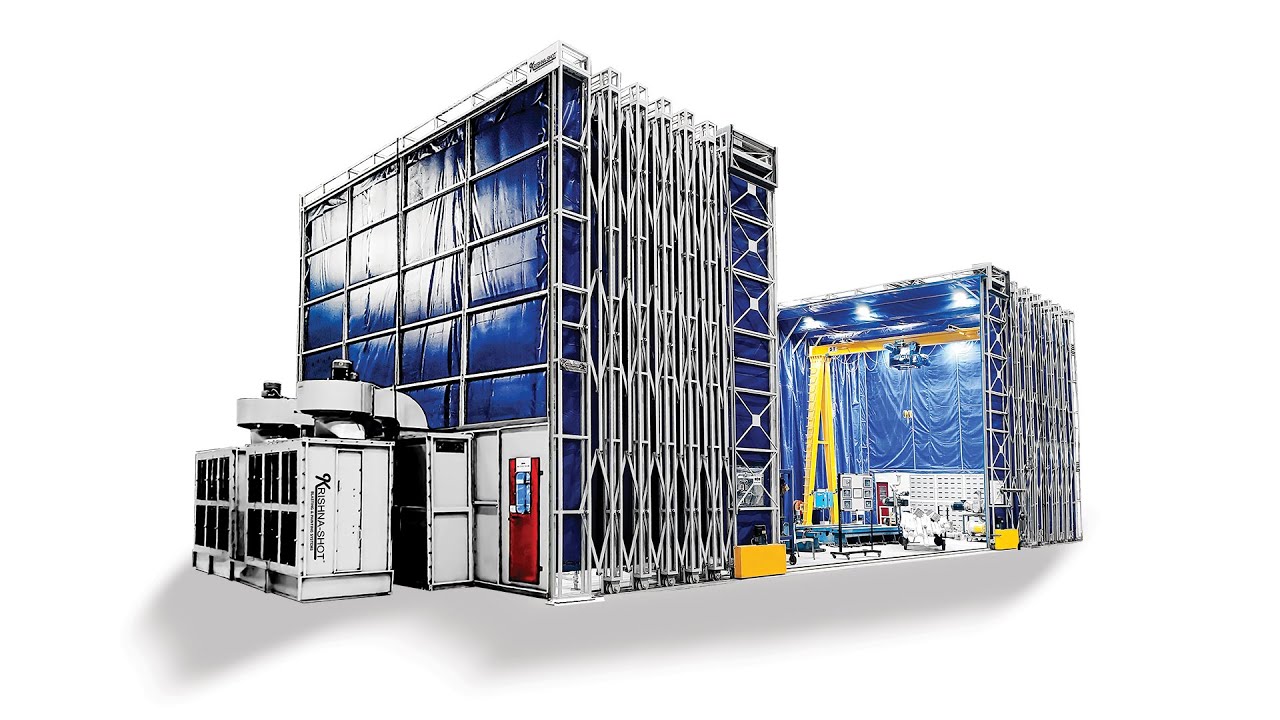 RETRACTABLE DRY SPRAY BOOTH SYSTEM - YouTube