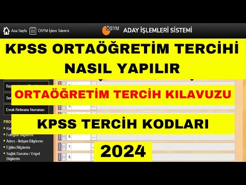 KPSS Ortaöğretim Tercih Nasıl Yapılır - KPSS Tercih Nasıl Yapılır 2024
