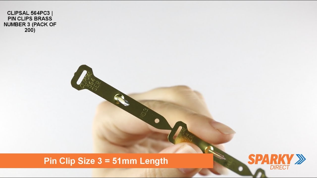 CLIPSAL 564PC3 | PIN CLIPS BRASS NUMBER 3 PACK OF 200 - YouTube