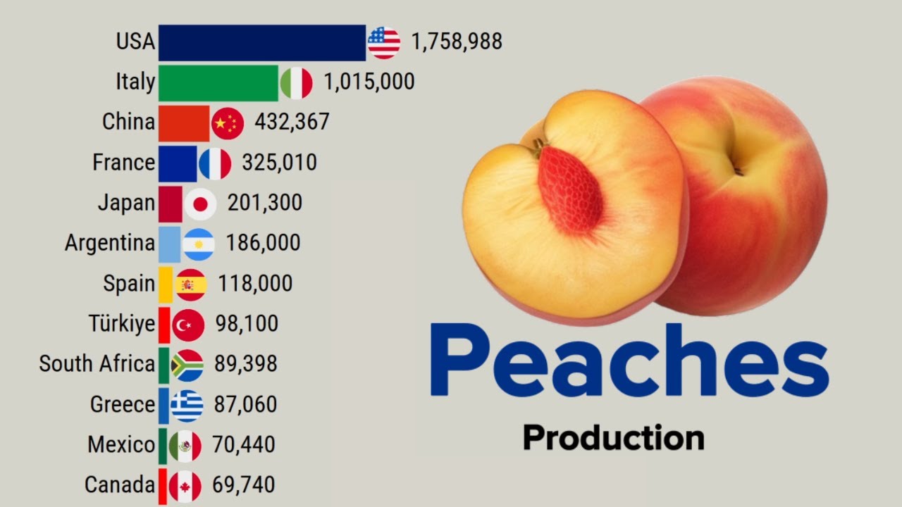 Largest Peaches Production Country - YouTube